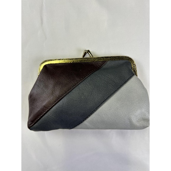 Source Unknown | Bags | Vintage Leather Coin Purse Womens Small Kiss ...